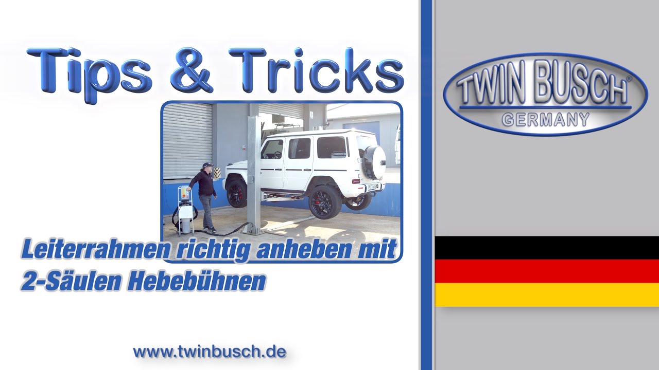 Fahrzeuge mit Leiterrahmen richtig anheben mit 2-Säulen Hebebühnen von ...