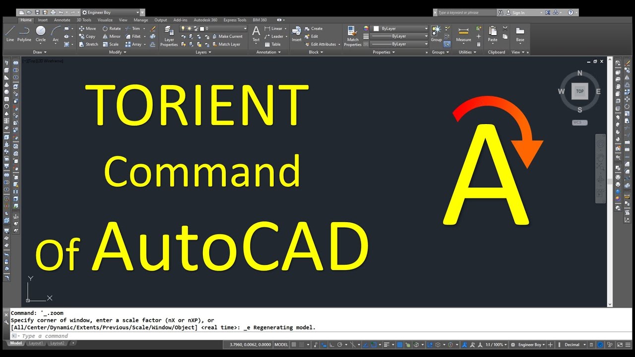 How To Use Torient Command Of Autocad Orient Text According To A Specified Direction Youtube