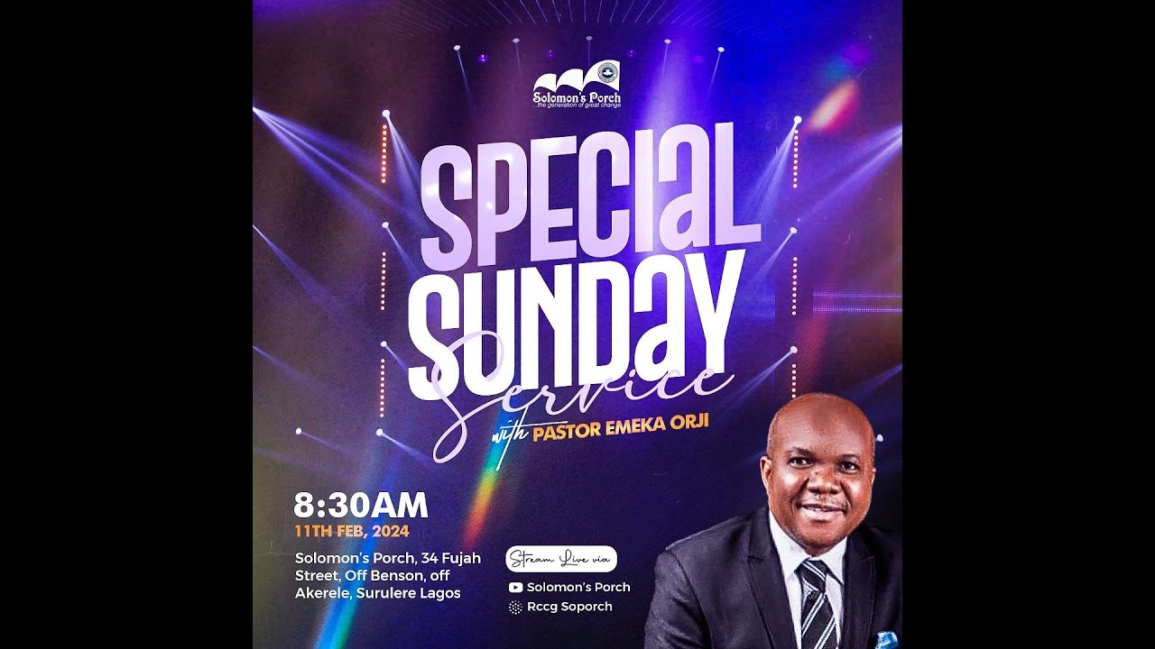 SPECIAL SUNDAY SERVICE || PST. EMEKA ORJI || RCCG SOPRCH || 11-02-2024 ...