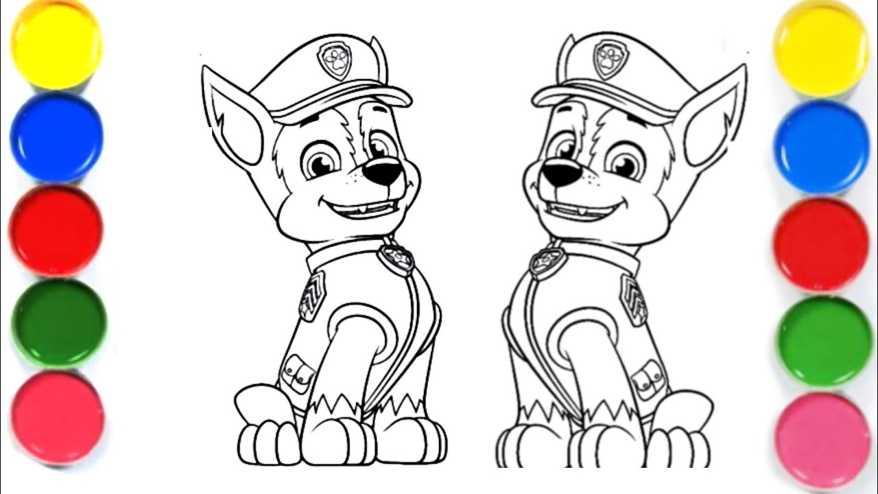 All About Chase From Paw Patrol Colouring Page On You Tube/ Chase ...