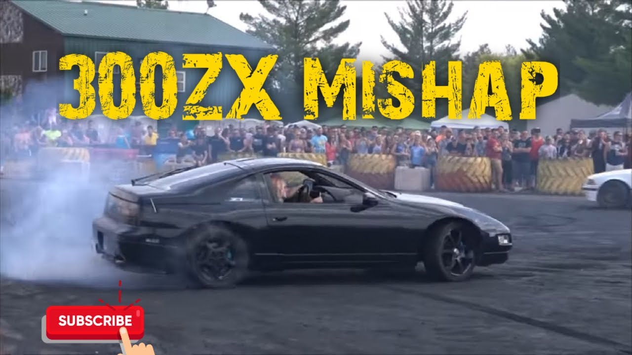 AUTOMOTION 2018 - NISSAN 300ZX CRASH IN THE BURNOUT PIT - YouTube
