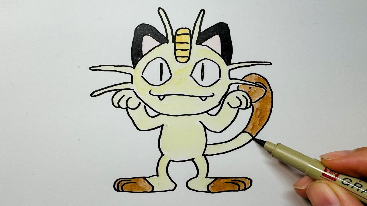 How to Draw Meowth From Pokémon - YouTube