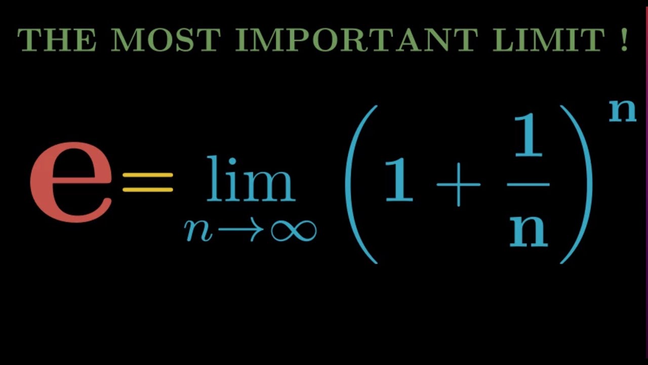 Euler s Number E lim 1 1 n n Base Of Natural Logarithm Most