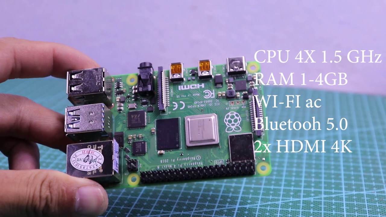 Raspberry pi 4 cấu hình 4GB 2 cổng HDMI 4k || kết nối không dây với màn ...