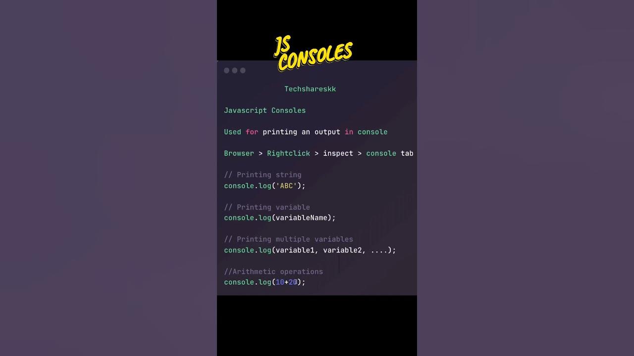 Javascript consoles - YouTube