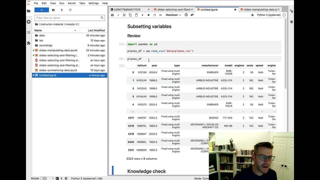 Subsetting Dataframe Columns Youtube