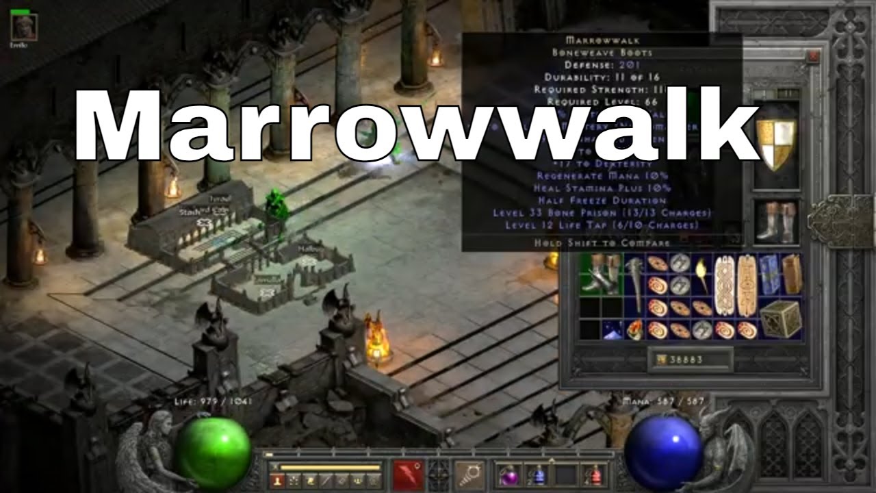 Diablo II Resurrected - Looting Marrowwalk Boneweave Boots from ...