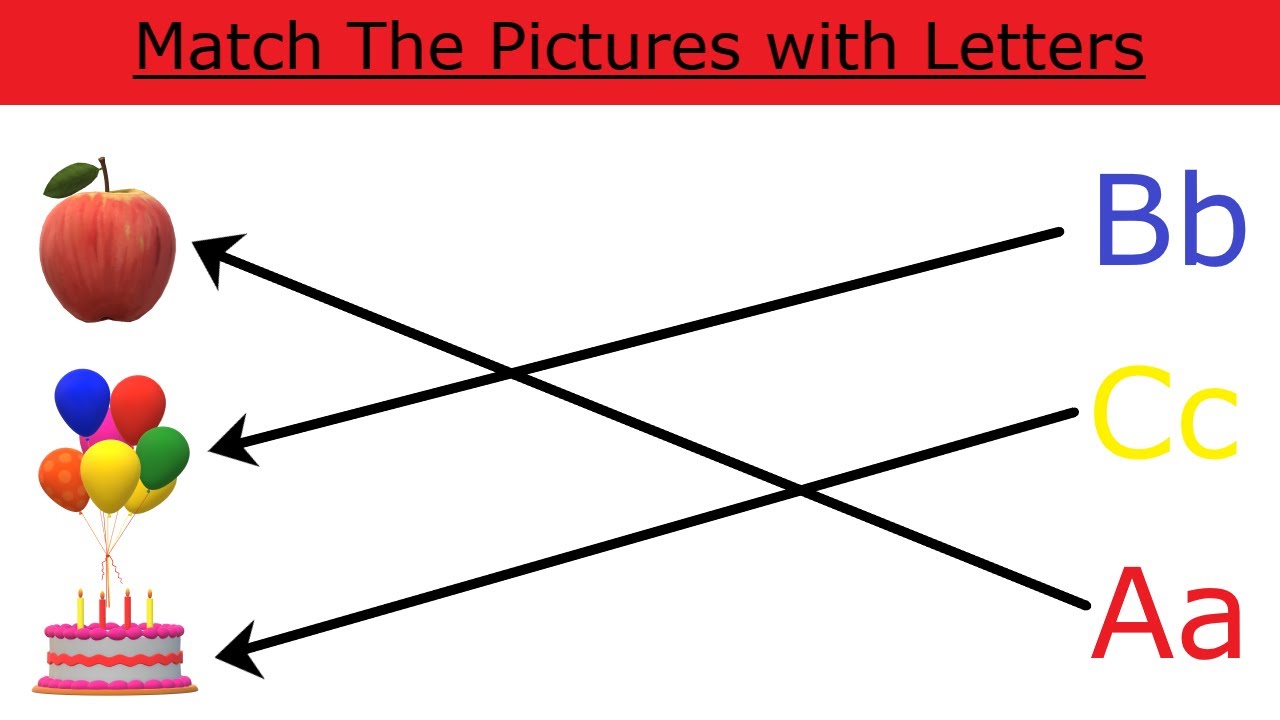 Match the letters with objects | Complete Alphabet with pictures - YouTube