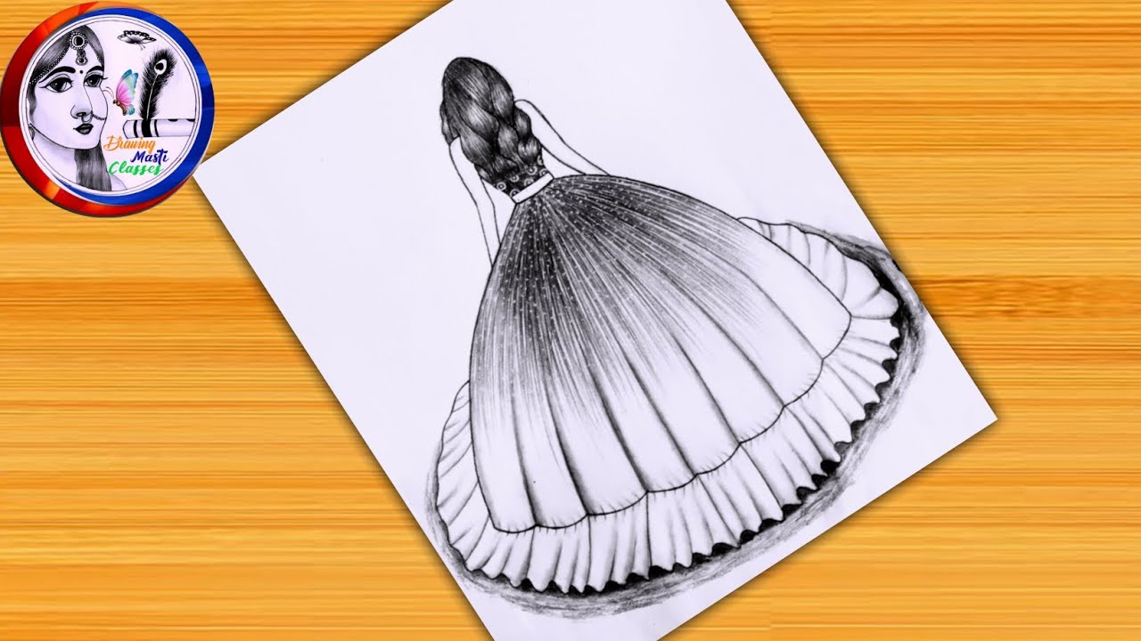 Sundar Pari With Long Hairstyle Drawing | Doll With Butterfly Drawing ...