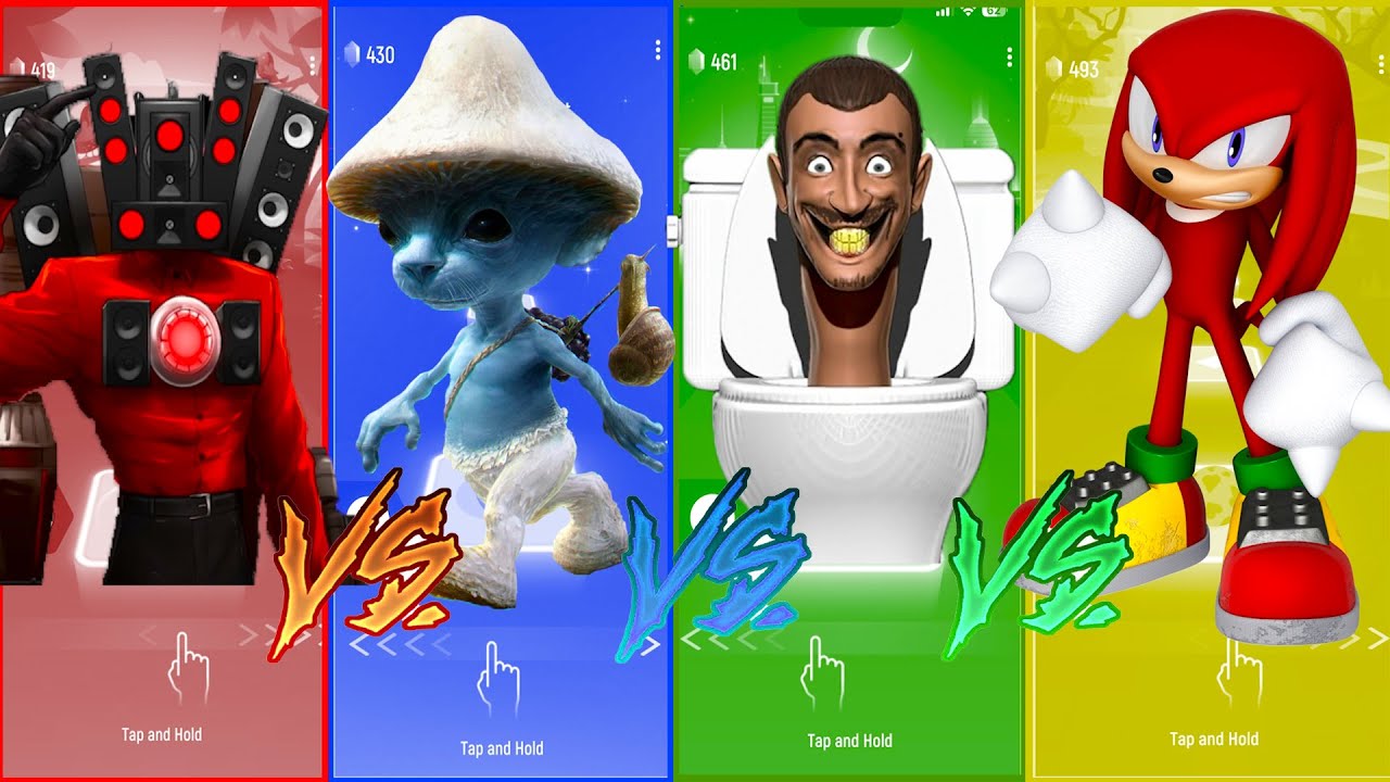 Speakerman 🆚 Skibidi Smurf Cat 🆚 Skibidi Toilet 🆚 Knuckles Who WINS ...