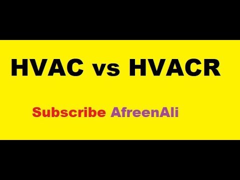 What is main different between HVAC , HVACR ( HVAC vs HVACR) - YouTube
