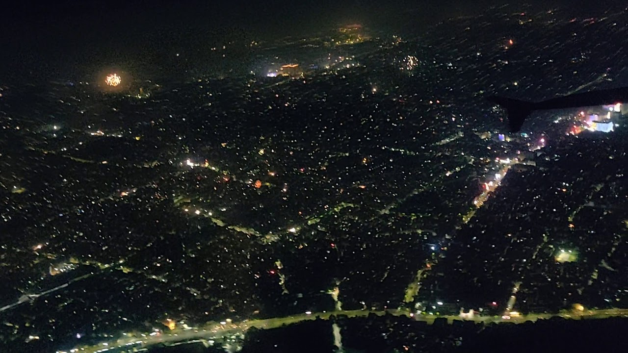 Diwali night view from flight - YouTube