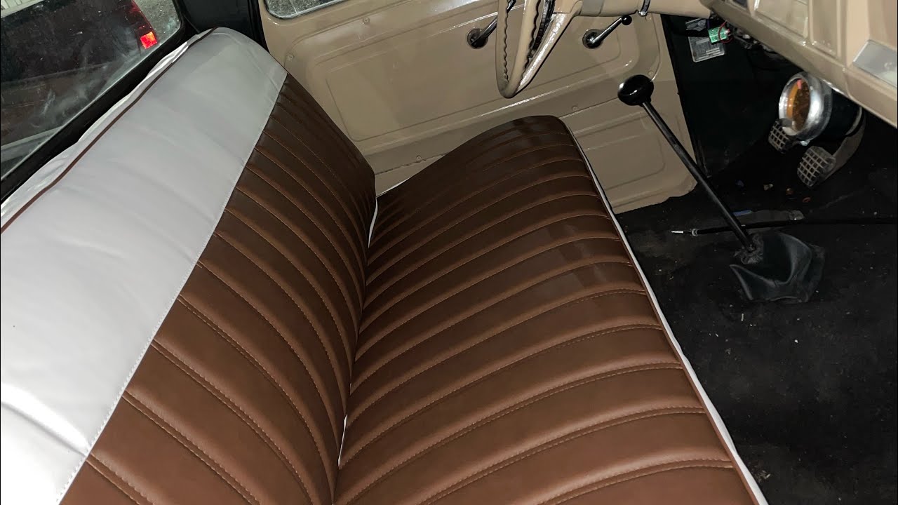 Reupholstering bench seat in 1964 Chevy C10 - YouTube