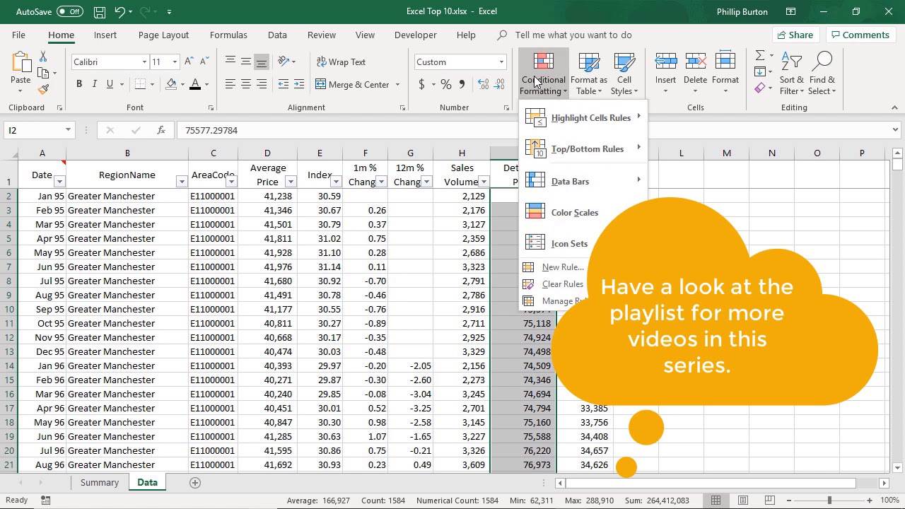 Tip Number 2 - Conditional Formatting - YouTube