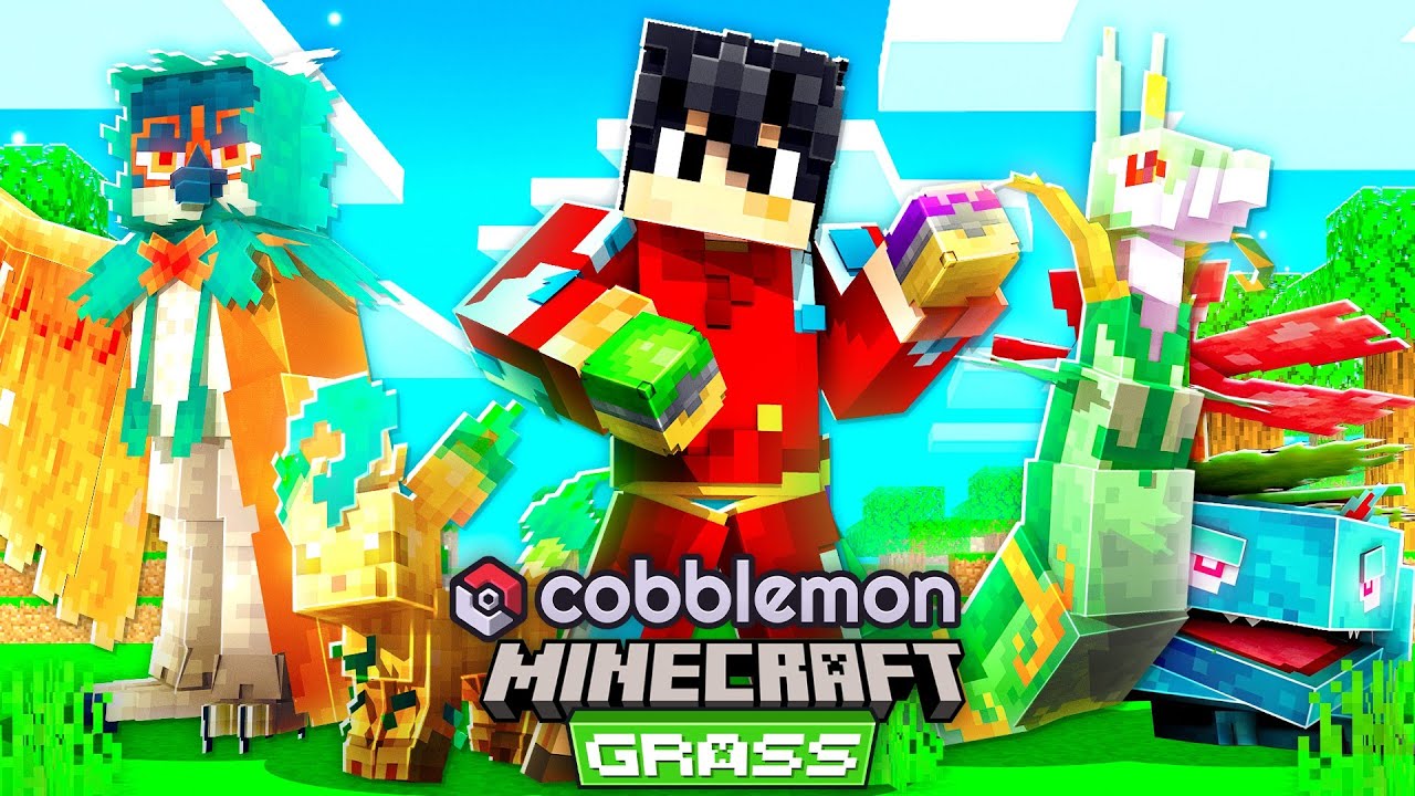 I Spent 100 Days In COBBLEMON Of MINECRAFT...Hindi (GRASS ONLY EDITION ...
