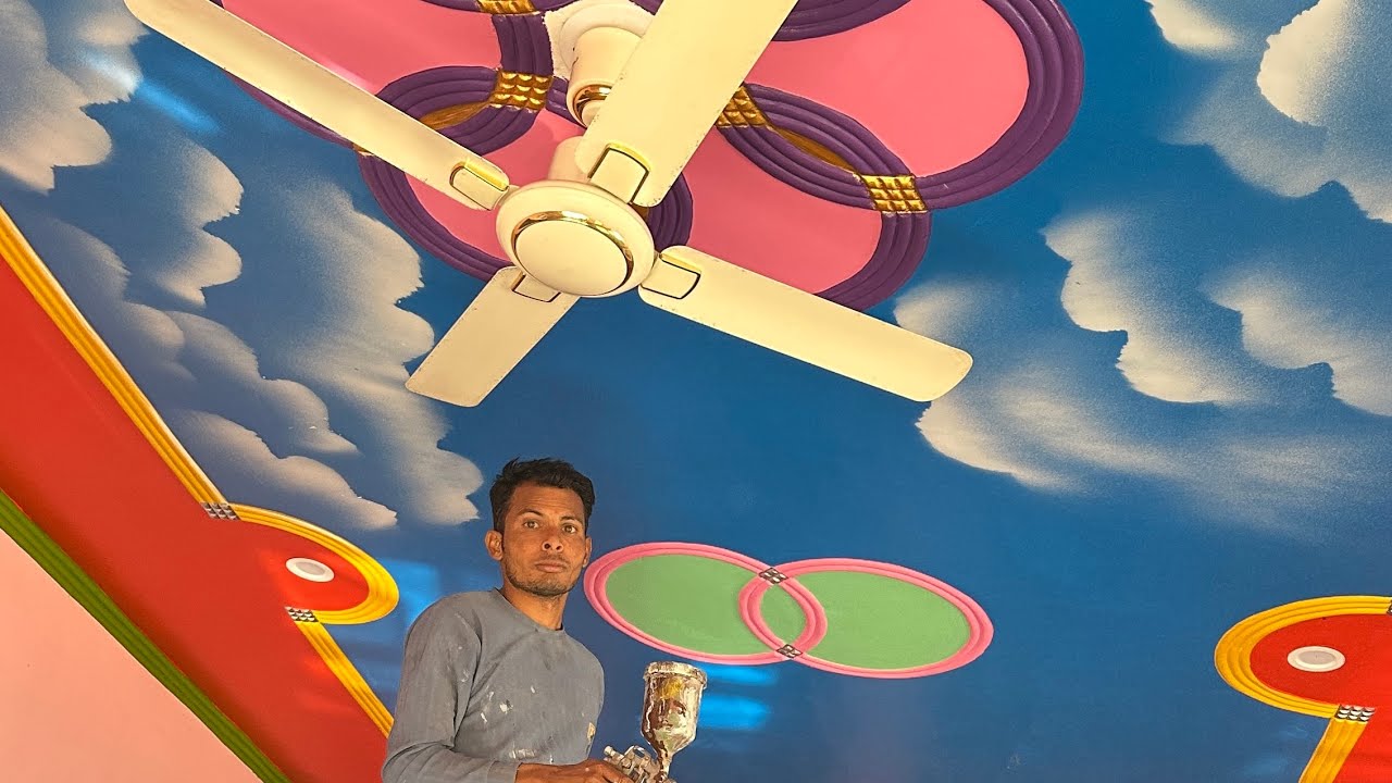 Ceiling Badal design room colour decoration #art #homepainter #home ...