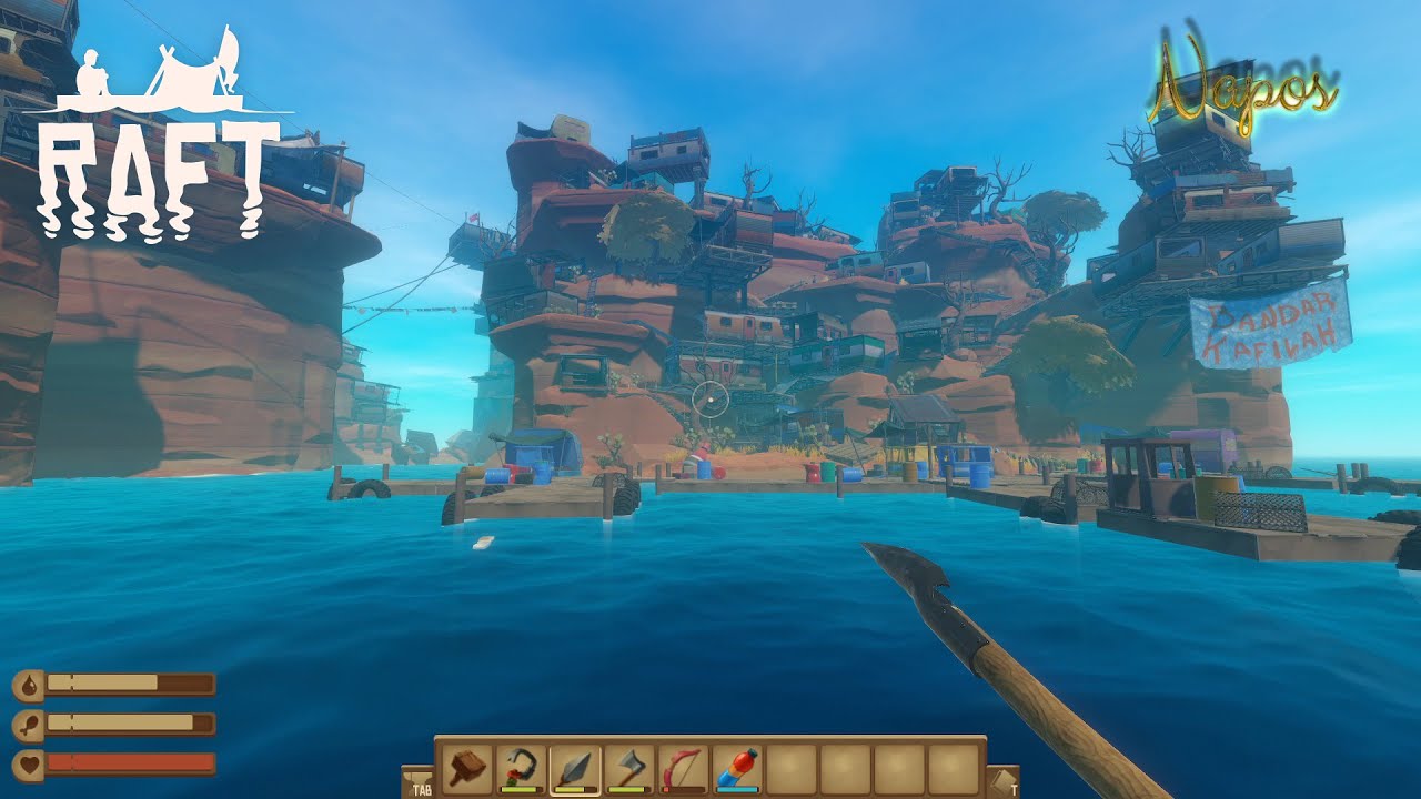 Exploring Caravan Town | Raft gameplay - Episode 9 - YouTube