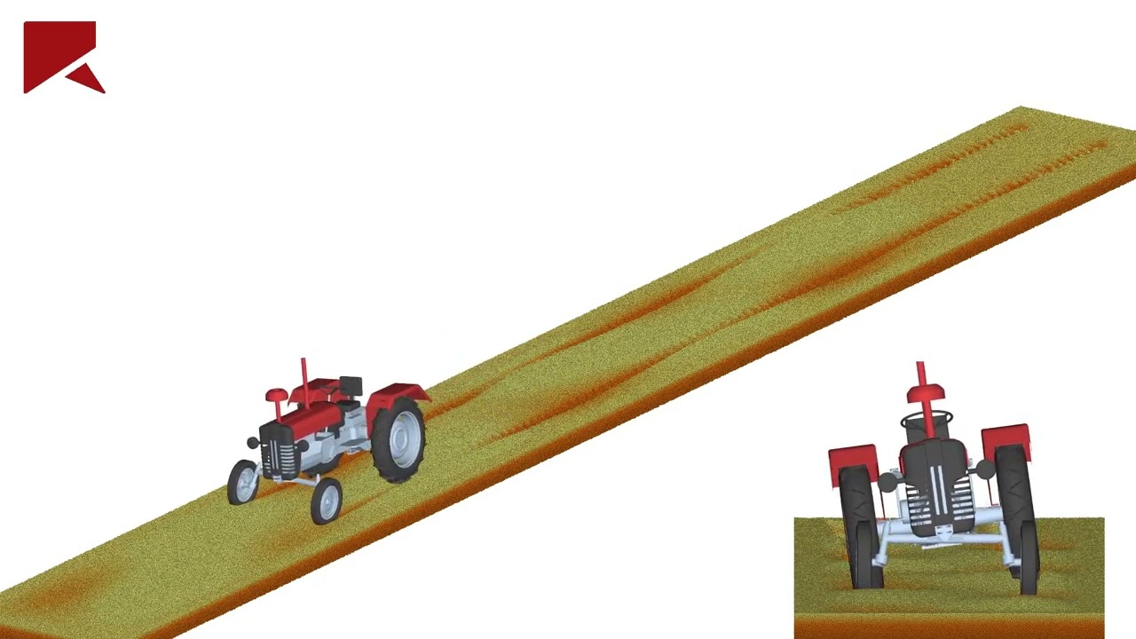 Tractor's movement simulation using Rocky DEM coupled with Ansys Motion ...