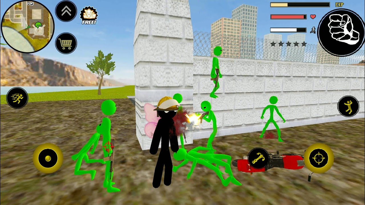 Green Stickman Rope Hero Attack (By Naxeex LLC) Android Gameplay #10 ...