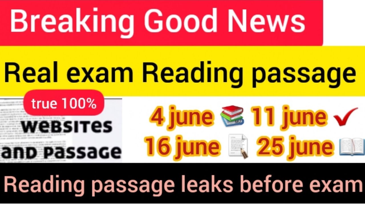 June month 2022 Reading passage Leaked🔥/Real Exam Reading comes from ...