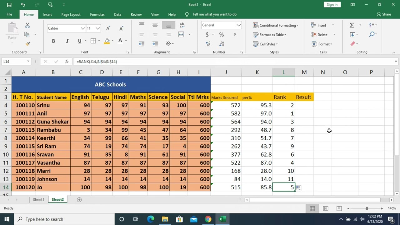 15 Student Marksheet Formulas In Excel YouTube 15 Student Marksheet Formulas In Excel YouTube