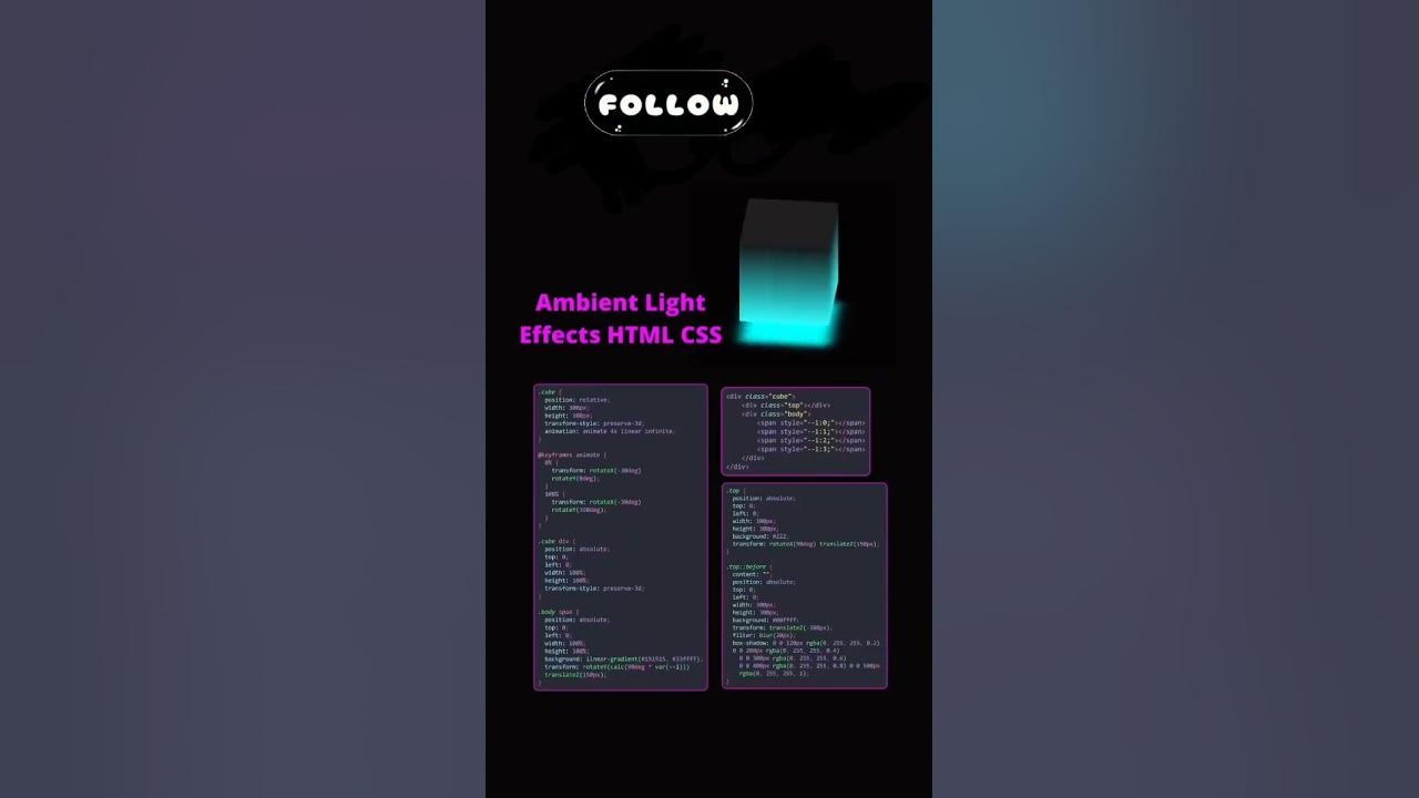 Ambient Light Effects Html Css - YouTube