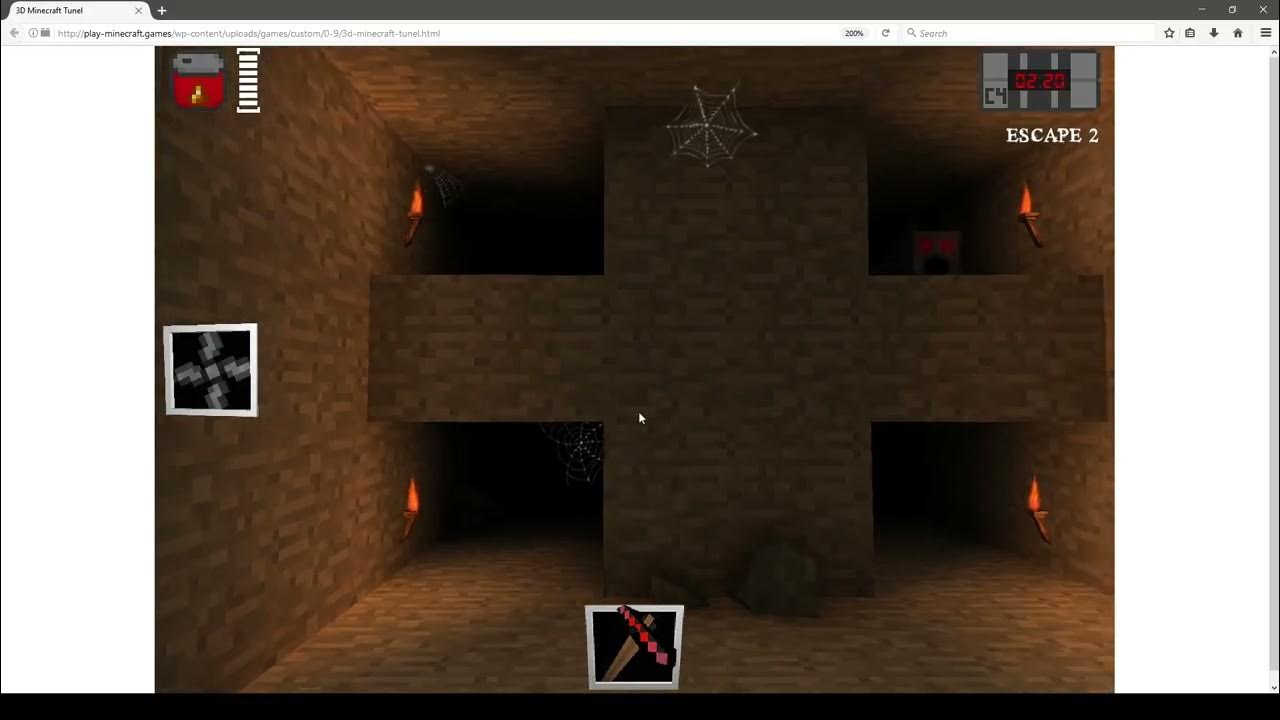 "3D Minecraft Tunel" Flash Game Playthrough - YouTube