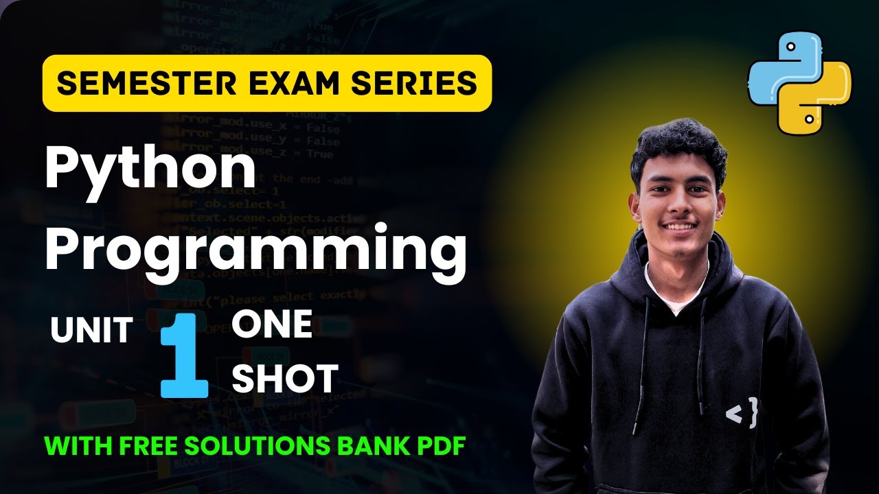 🔥 Python Unit 1 | Complete One-Shot Guide 🚀 | Beginner to Pro in One Video! 🐍 - YouTube