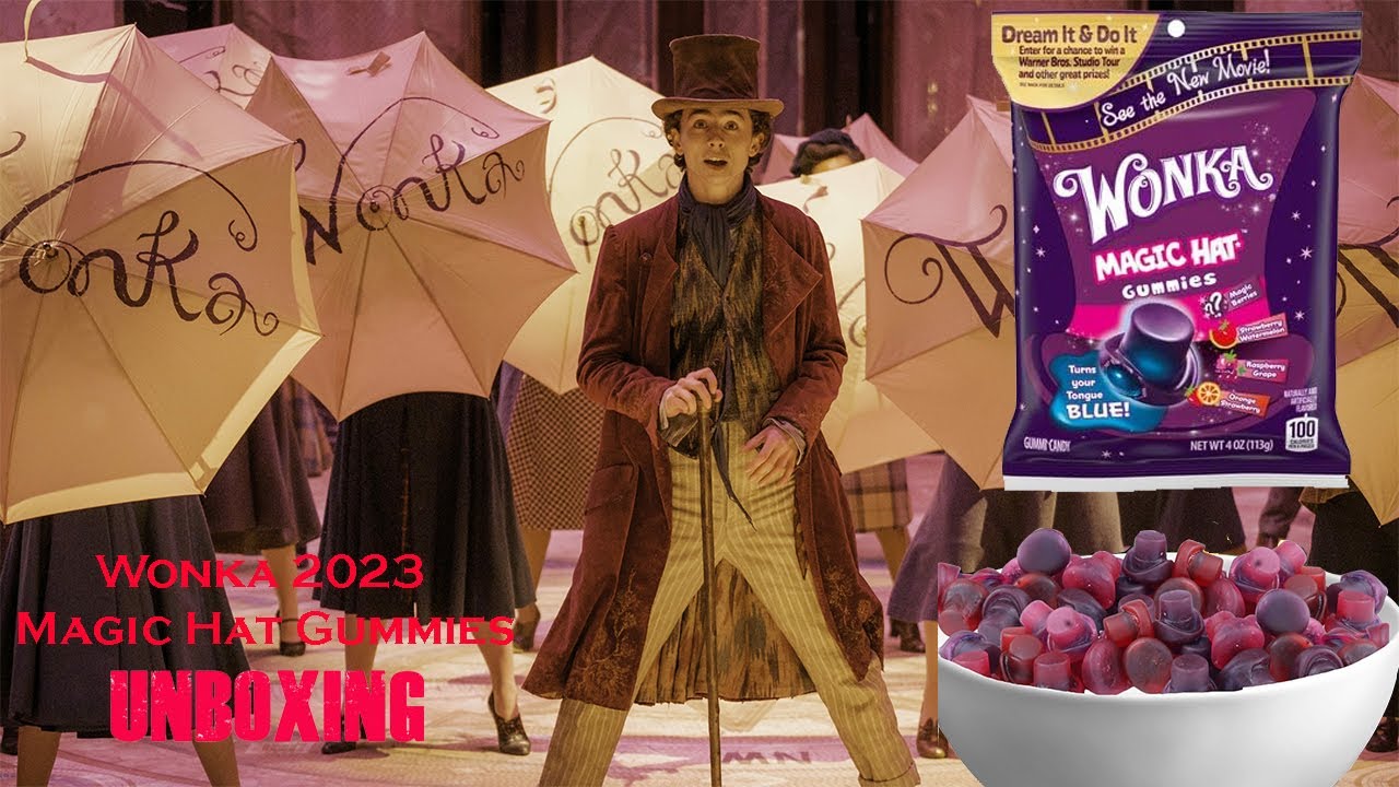 Trying the NEW Wonka 2023 Magic Hat Gummies (Candy Bag) - YouTube