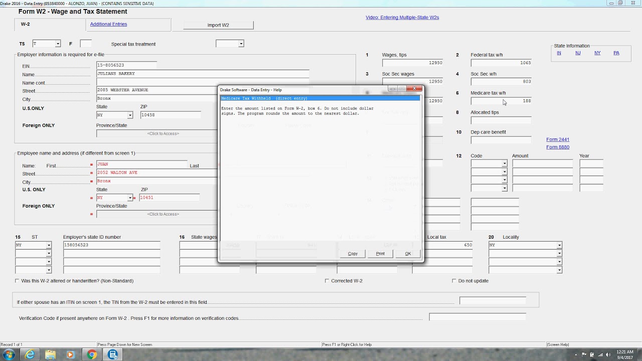 Como introducir un W2 en Drake Software - YouTube