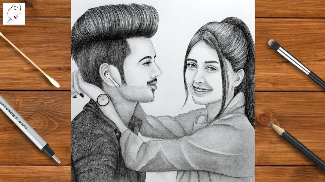 How to draw a Couple step by step | Couple Drawing | Pencil Sketch ...