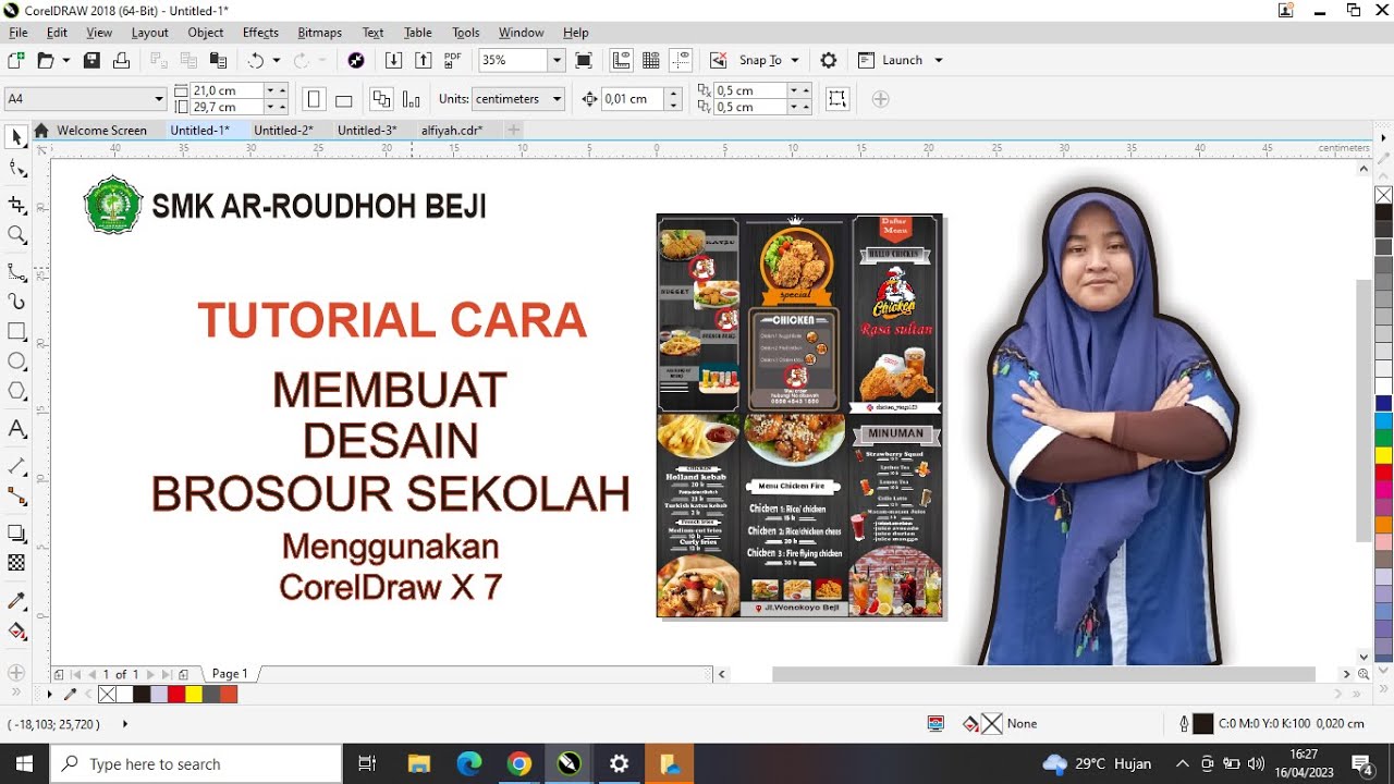 TUTORIAL DESAIN BENNER MAKANAN CORELDRAW 2018 ( ALFIYAH / SMK AR ...