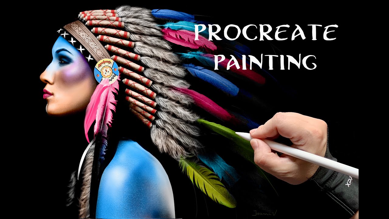 Painting a female portrait in procreate - YouTube