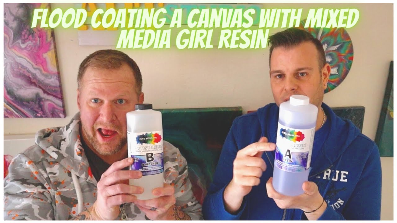 HOW TO resin flood coat your canvas using MIXED MEDIA GIRL Resin!! The ...