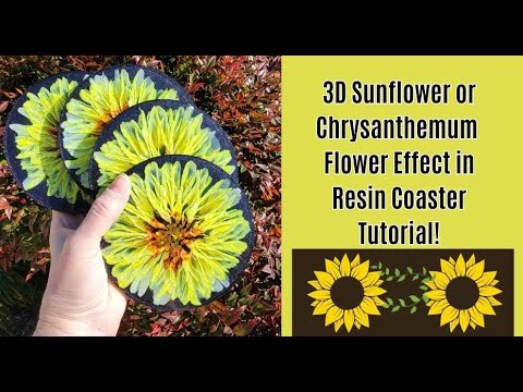 (950) SUNFLOWER RESIN LOOK 3D Resin Flower Coaster Tutorial 01/11/24 ...