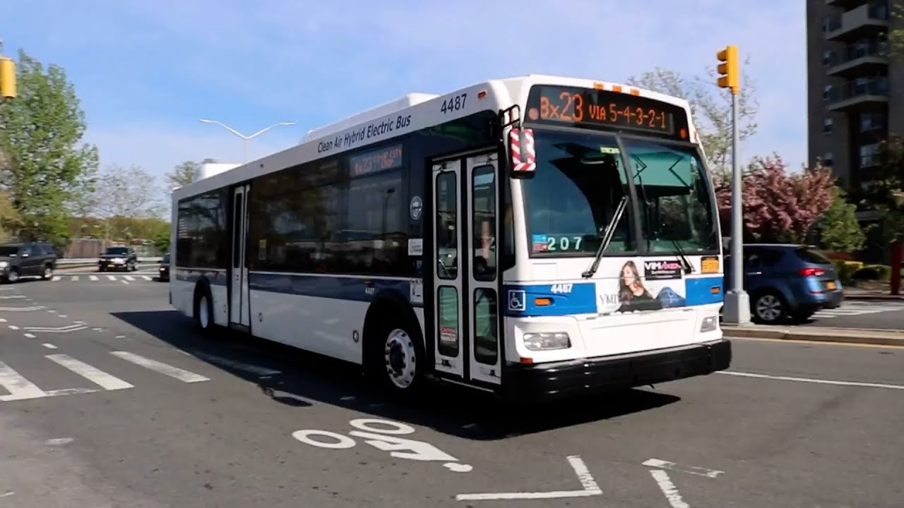MTA Bus Company: 2009 Orion VII NG Hybrid #4487 on the Bx23 Bus. - YouTube