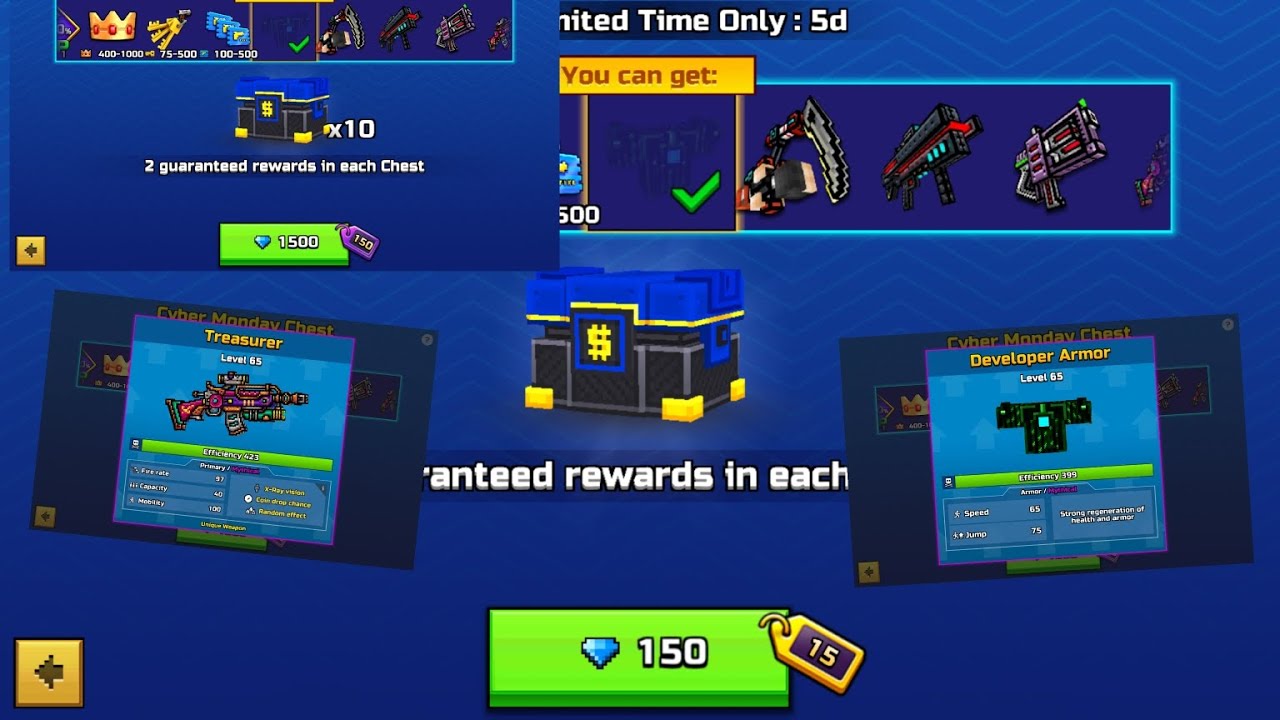 New chest which has developer armor and treasurer (150 💎 for 1 chest ...