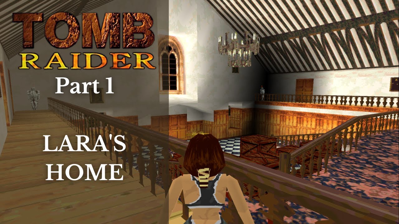 Tomb Raider 1 (PS1) 100% Walkthrough Part 1 - Lara's Home (Croft Manor ...