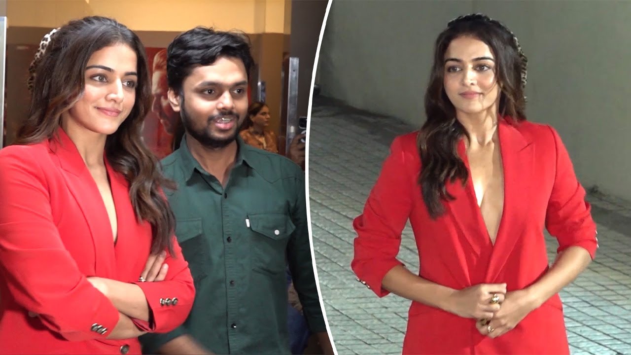 Wamiqa Gabbi Looks Gorgeous In Red At The Baby John Screening #babyjhon ...