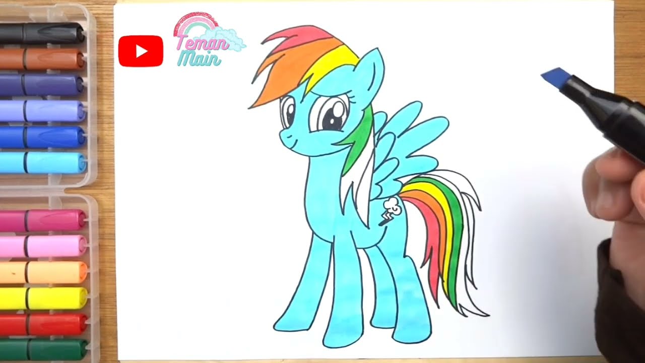 Menggambar dan Mewarnai Kuda Poni Kecilku Rainbow Dash | How to Draw My ...