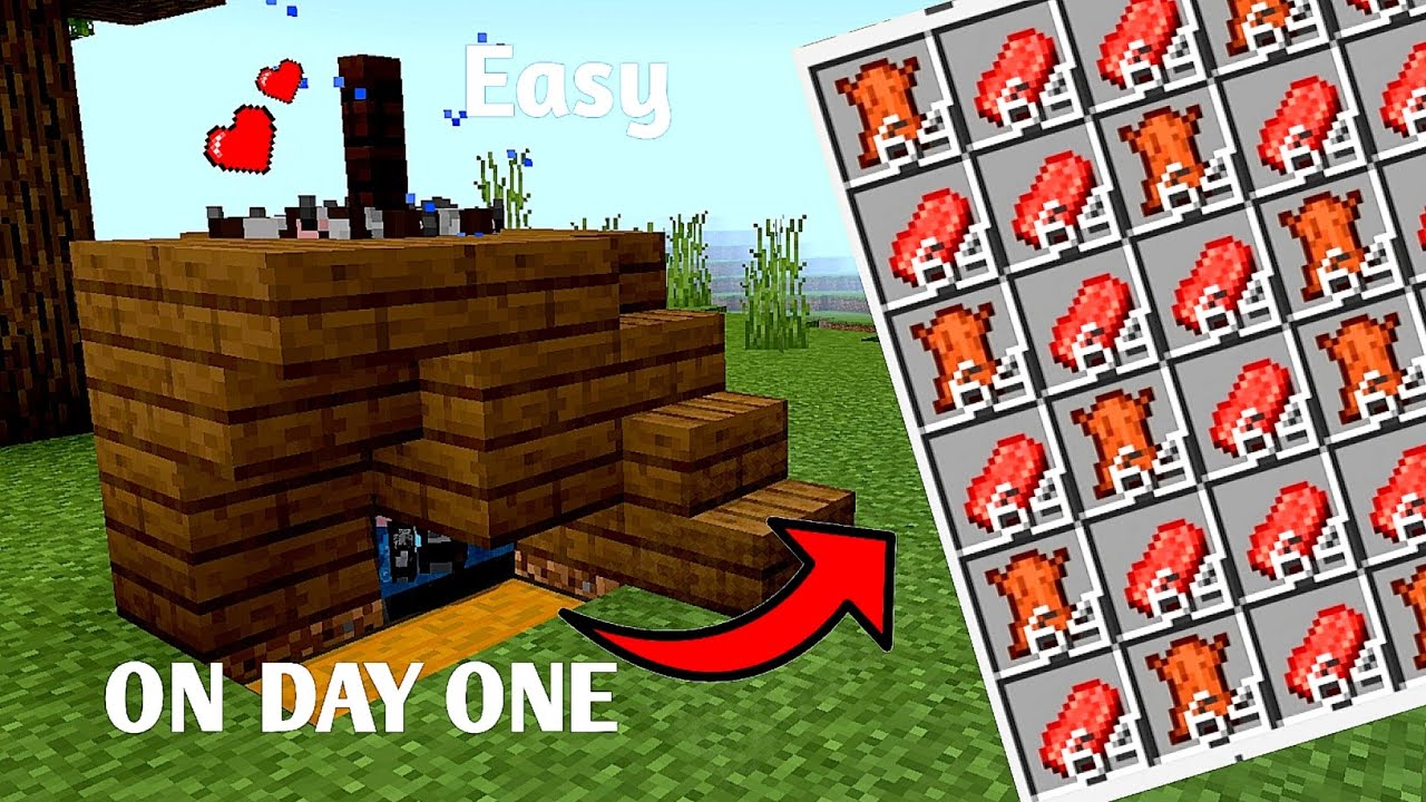 minecraft food farm cow crusher tutorial easy 🙃 - YouTube