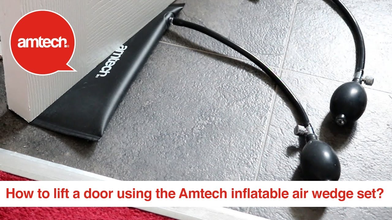 How to lift a door using the Amtech 3 piece inflatable air wedge set ...
