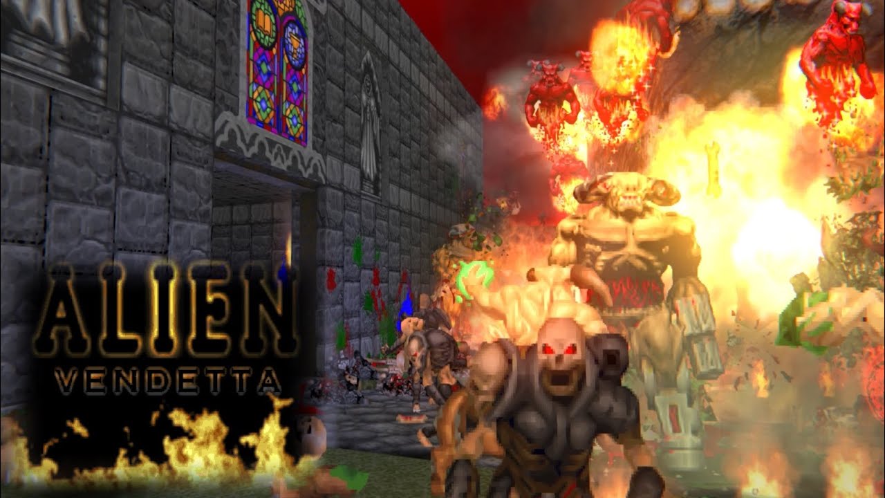 DOOM 2 [Alien Vendetta] Level 25 Demonic Hordes - YouTube