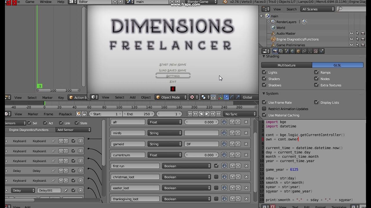 Working on game Menu in Blender Game Engine (Python Code) - YouTube