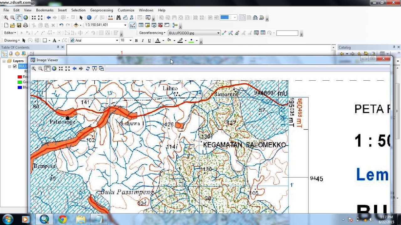 Cara Registrasi peta RBI dengan menggunakan Software Arcgis - YouTube