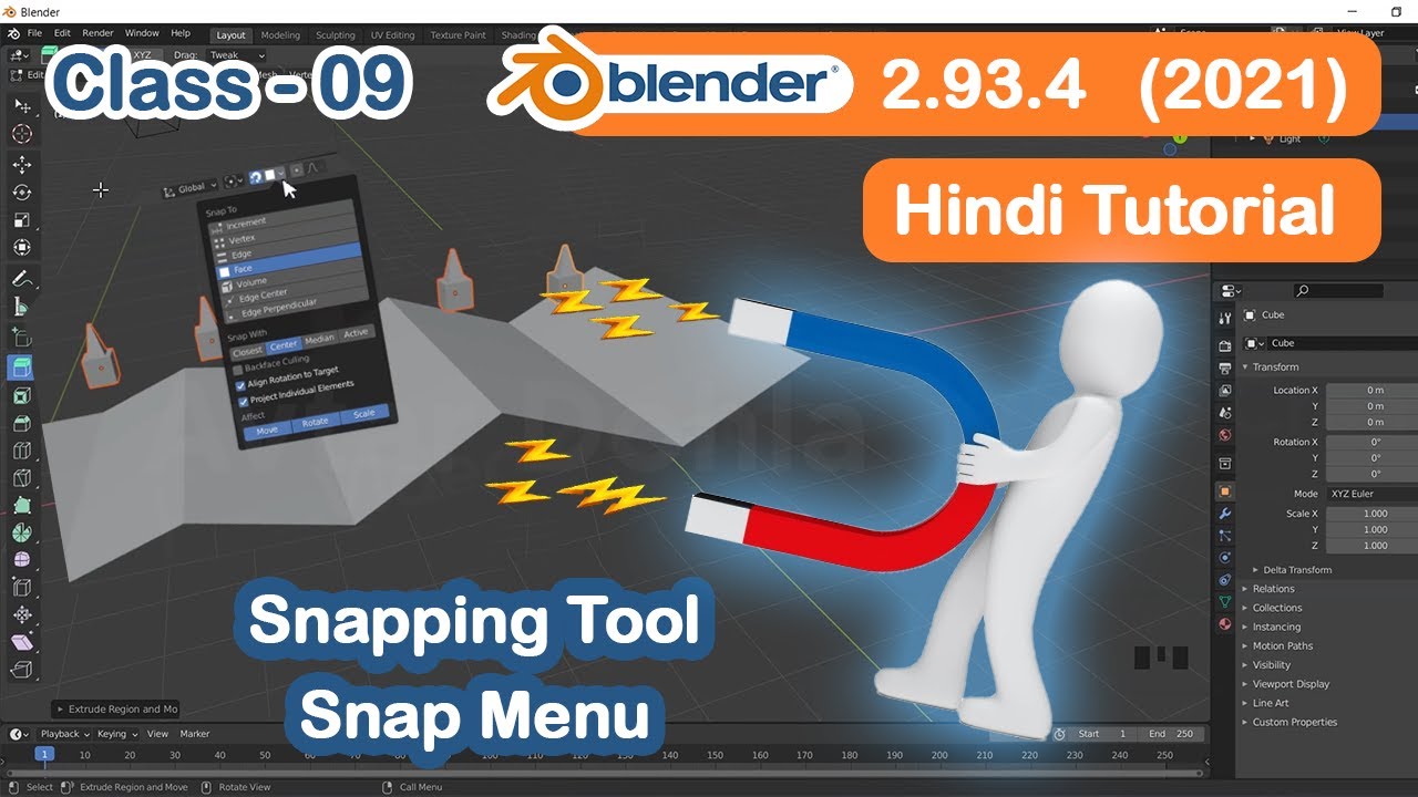 CLASS -09 || Blender Snap Menu || Snapping Tool | New Version Tutorial ...