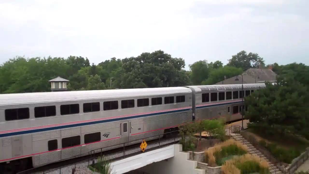 AMTK GE P42 23 53 Empire Builder No Seven Deerfield Road - YouTube