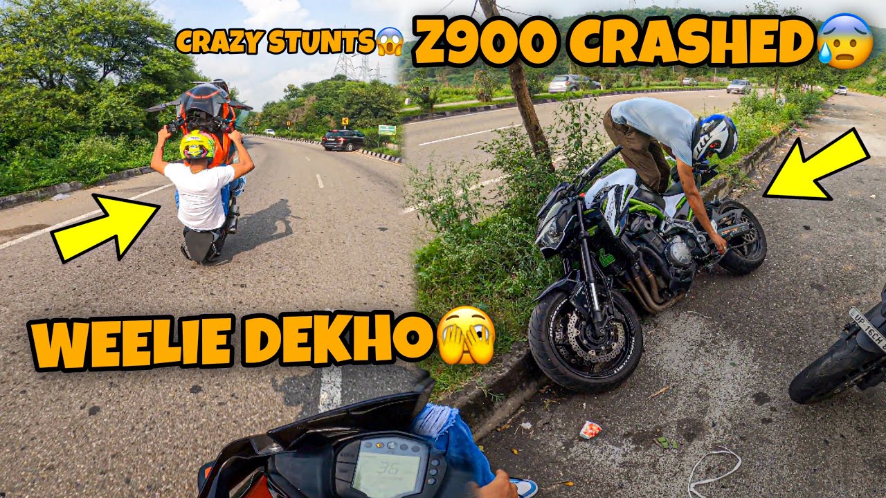 KAWASAKI Z900 CRASHED😭 90 degree WELLIE BILLORANI😱 Training Chest ...