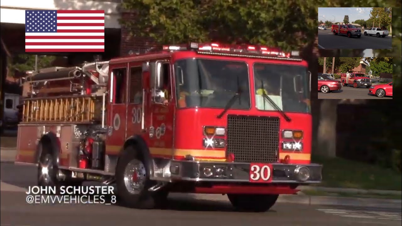 (NEW ENGINE) LACoFD Engine 30 Squad 30 and Sqaud 115 Responding - YouTube