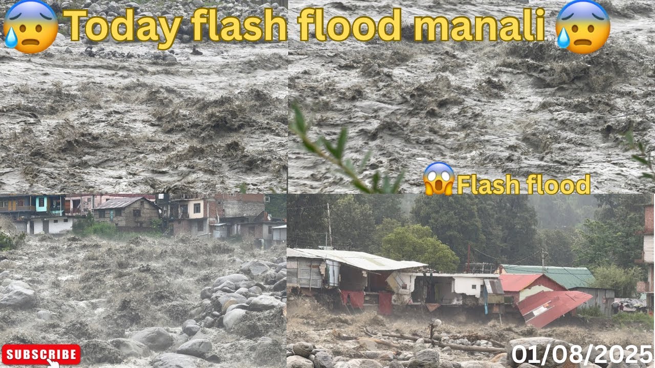 Today flash flood manali 😰|| flash flood || manali update today ...